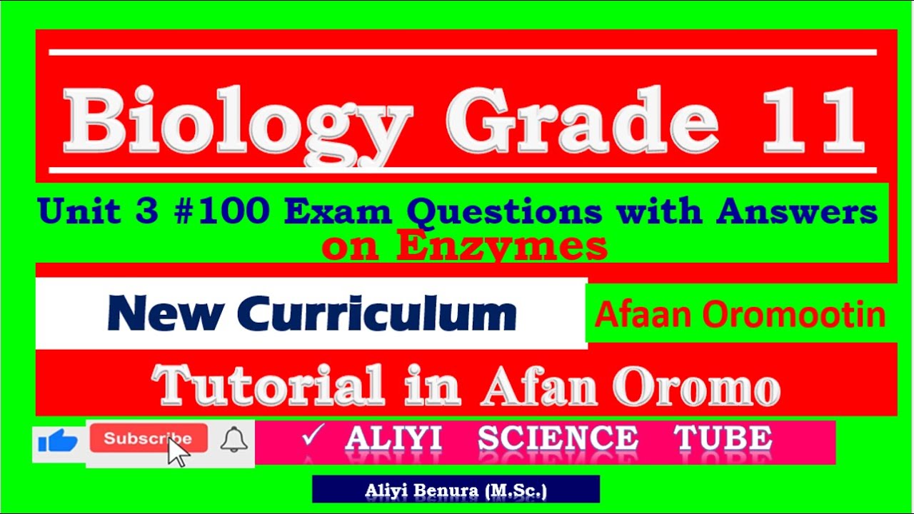 Biology Grade 11 Unit 3 #100 Exam Questions with Answers in Afan Oromo - YouTube