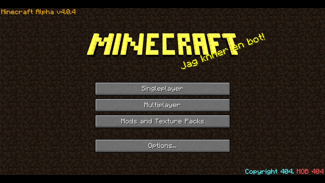 Minecraft Alpha 4.0.4 - YouTube
