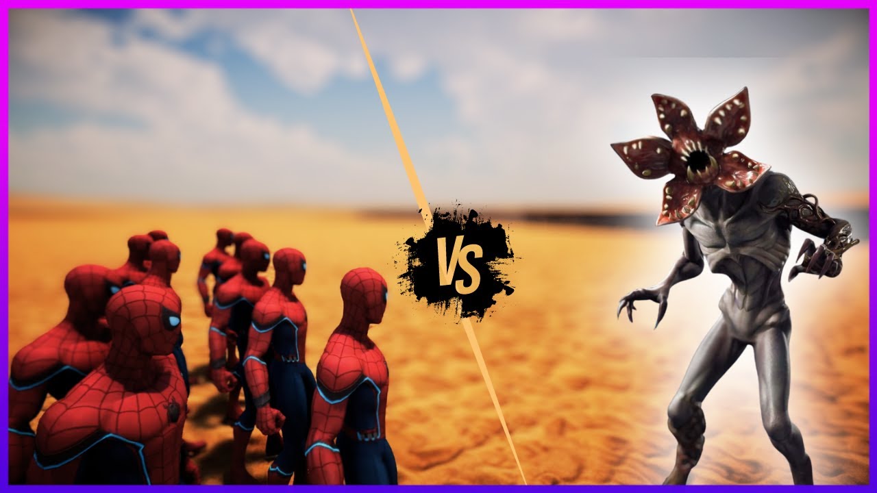 10,000 Demogorgon vs The Amazing Spiderman - UEBS - YouTube