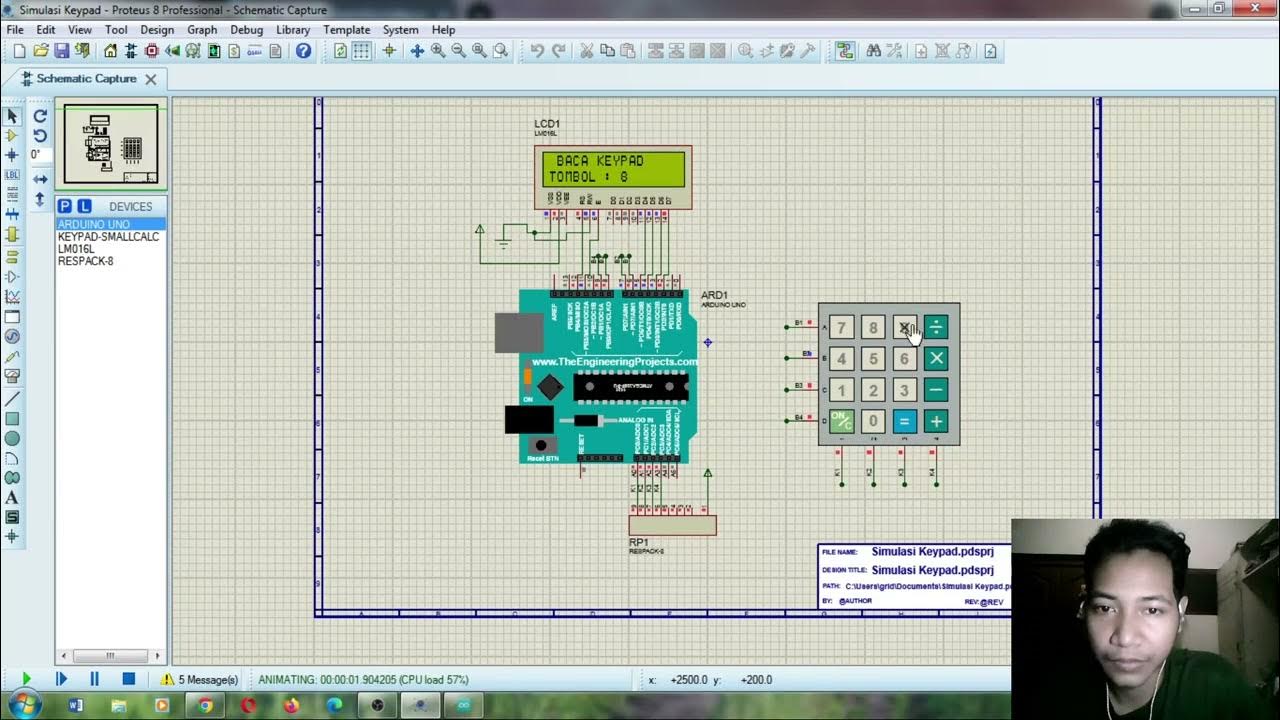 simulasi mikrokontroler - akses keypad menggunakan library dan non library - YouTube
