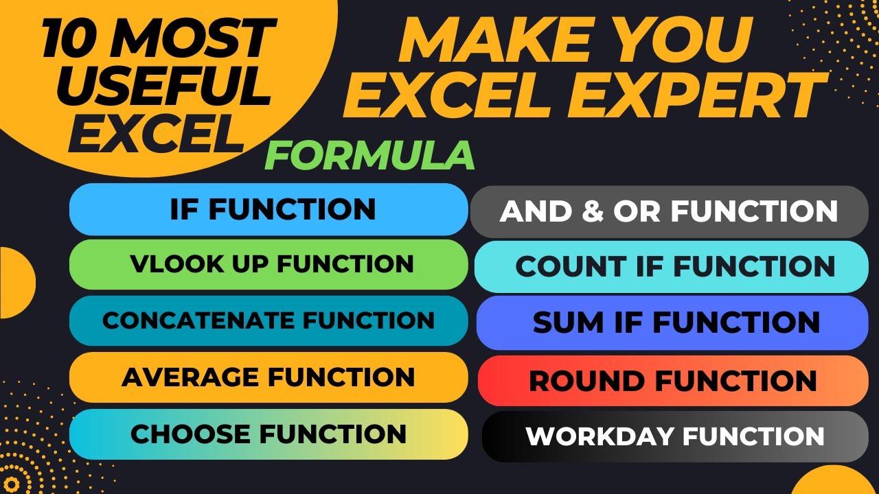 Top 10 Usefull Excel Formula Make You Excel Expert Top Important Top 10 Usefull Excel Formula Make You Excel Expert Top Important