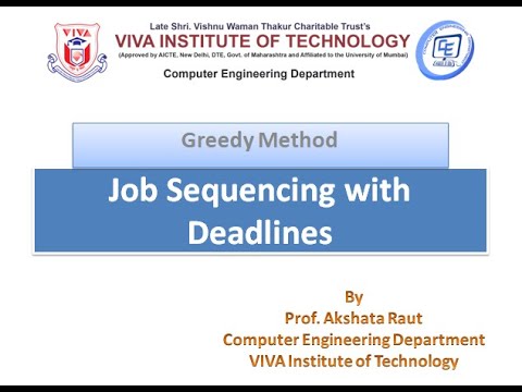 Job Sequencing with Deadlines | Greedy Method Approach - YouTube
