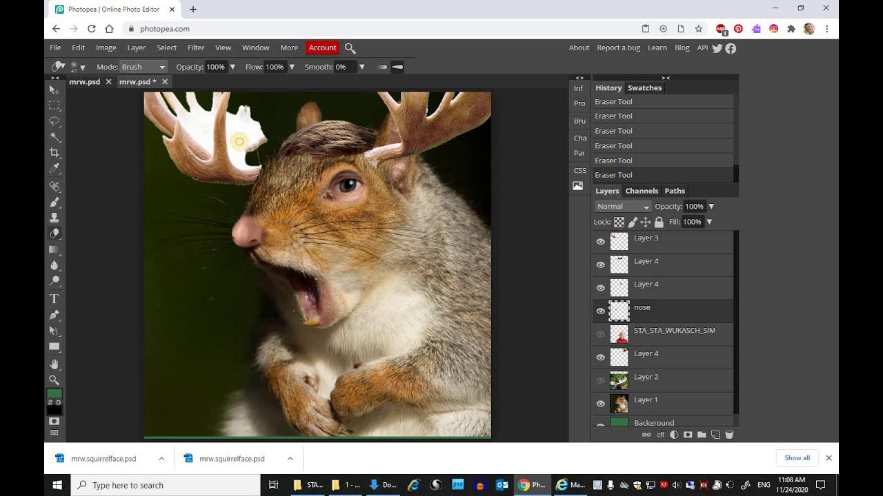 Make a Hybrid Animal Avatar in www.photopea.com - YouTube