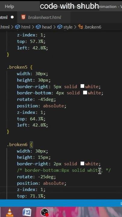broken heart ️ css animation you can create in 30sec #viralshort - YouTube
