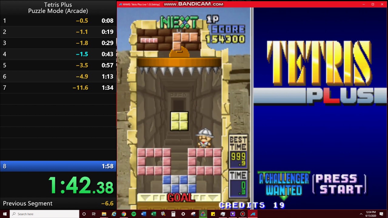 Tetris Plus Puzzle Mode Arcade 1m 48s - YouTube