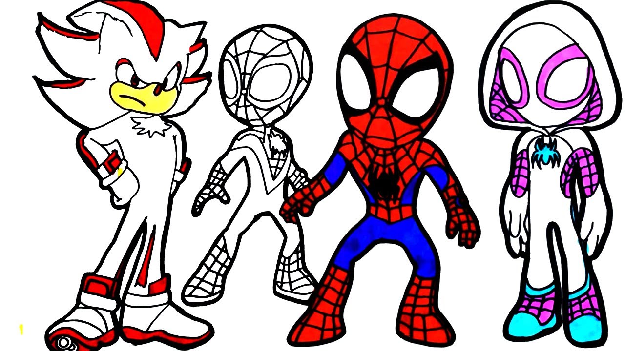 🔴🔴 How To Draw Shadow - Sonic movie with Spin and Spidey amazing ...