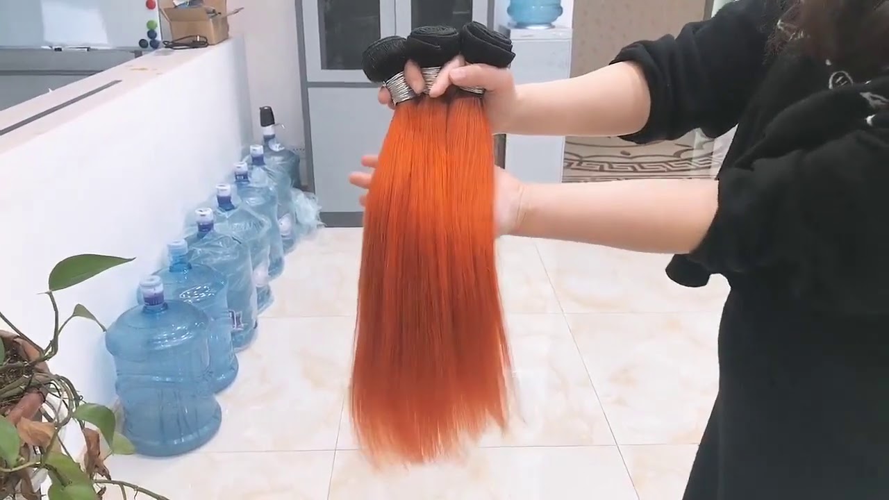 Aliexpress Ali Coco Brazilian Straight Weave Bundles 1B/Orange Color ...