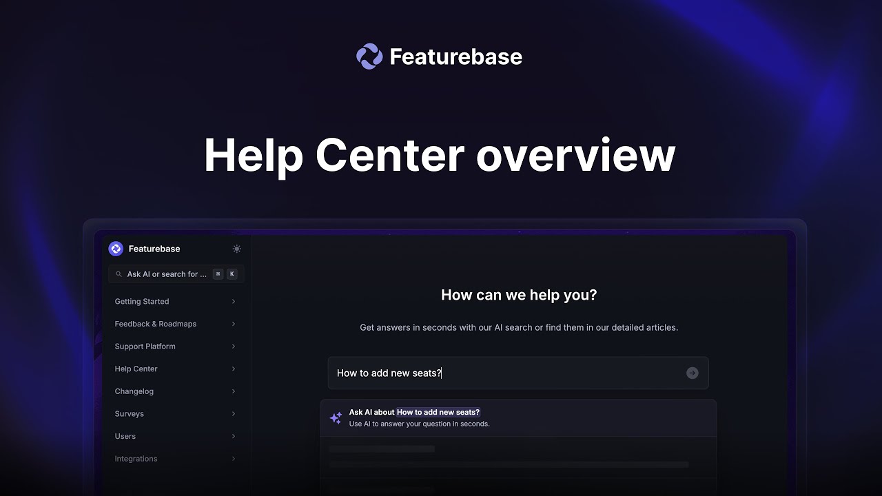 Featurebase | Introduction to Help Center - YouTube