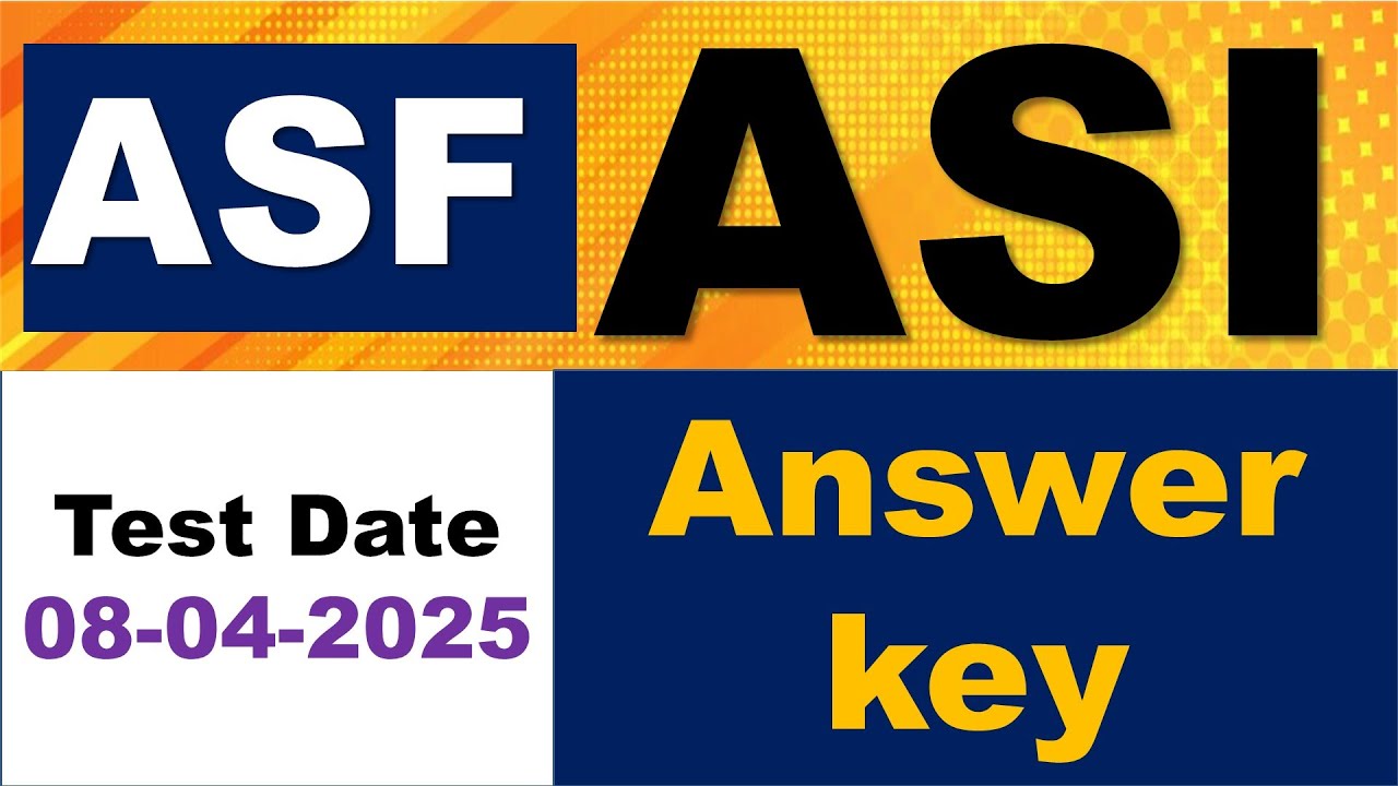 Today ASF ASI Solved Paper 08-04-2025 (Batch-1) | Answer Key - YouTube
