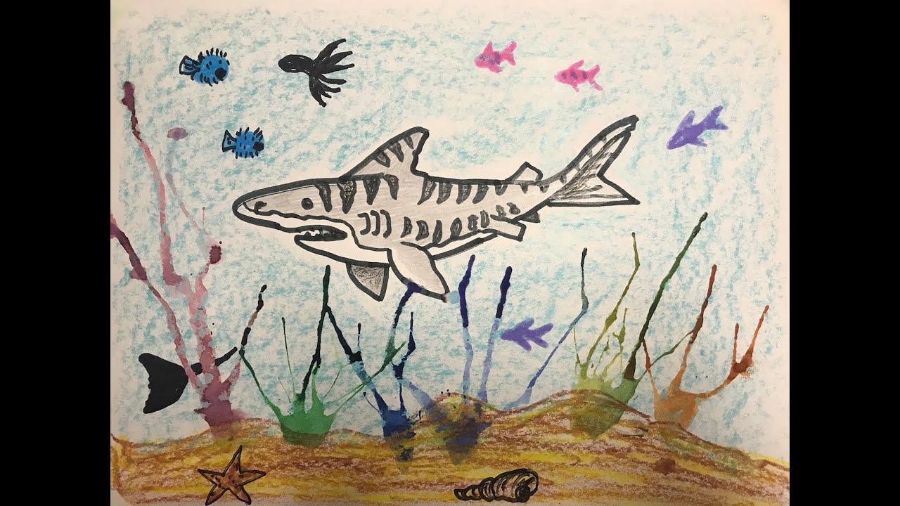 2nd Grade- Tiger Shark Art Project - YouTube