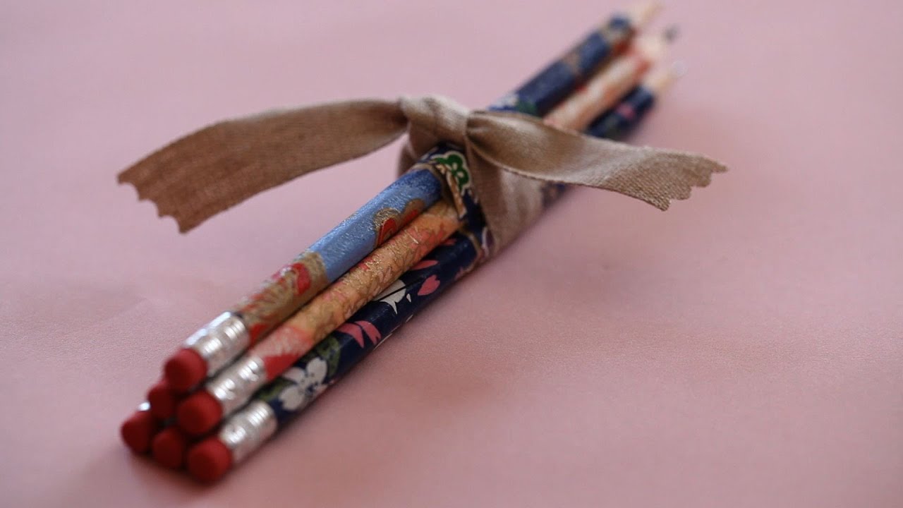 DIY Washi Paper Wrapped Pencils - YouTube