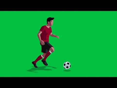 Green Screen – Animated football player with ball