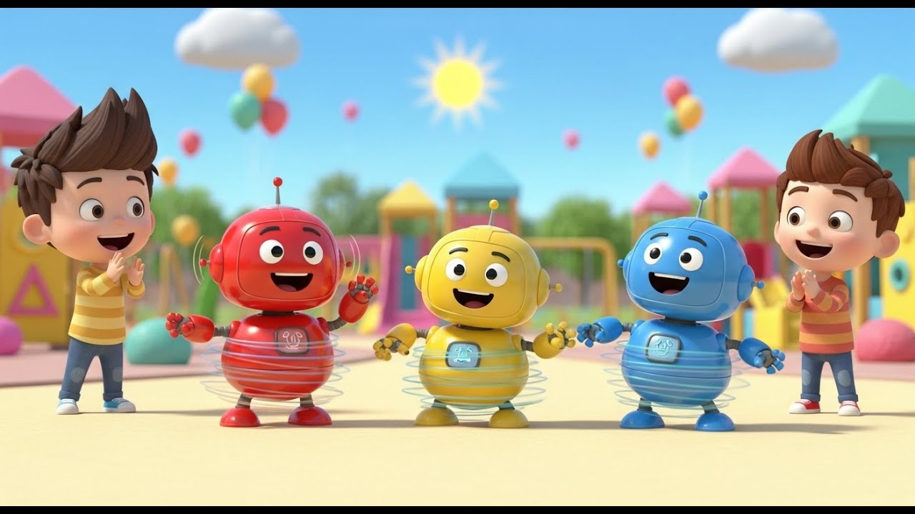 Three Little Robots Whirl Whirl Whirl | Robot Dance & Science Songs for ...