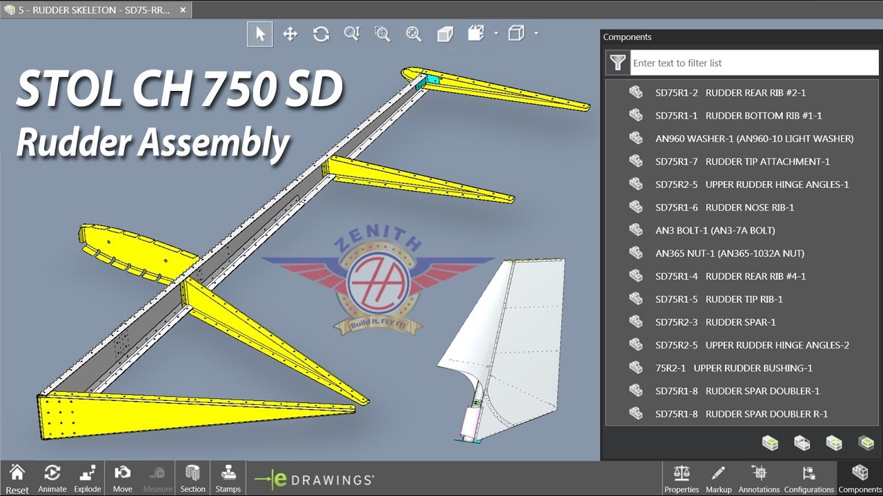 Assembling the Zenith STOL CH 750 SD rudder - YouTube