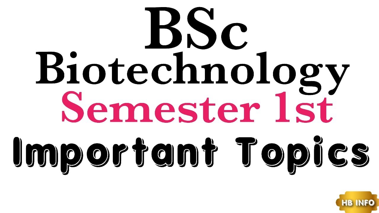 BSc Biotechnology || Semester 1st || Important Topics || Introduction ...