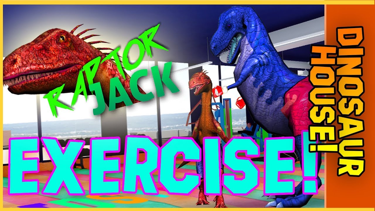 Raptor Jack EXERCISE GYM WORKOUT with TriSarah & Mr T! Kidsy TV - YouTube