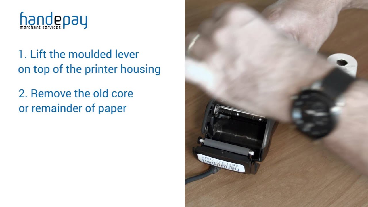 Handepay: Replacing a paper roll in your Ingenico terminal - YouTube