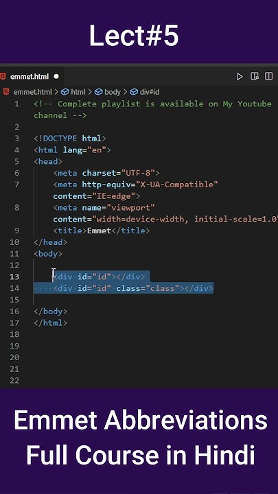 Emmet Abbreviation | Fast Html | lect # 5 | #youtubeshorts #shorts #html #webdevelopment - YouTube