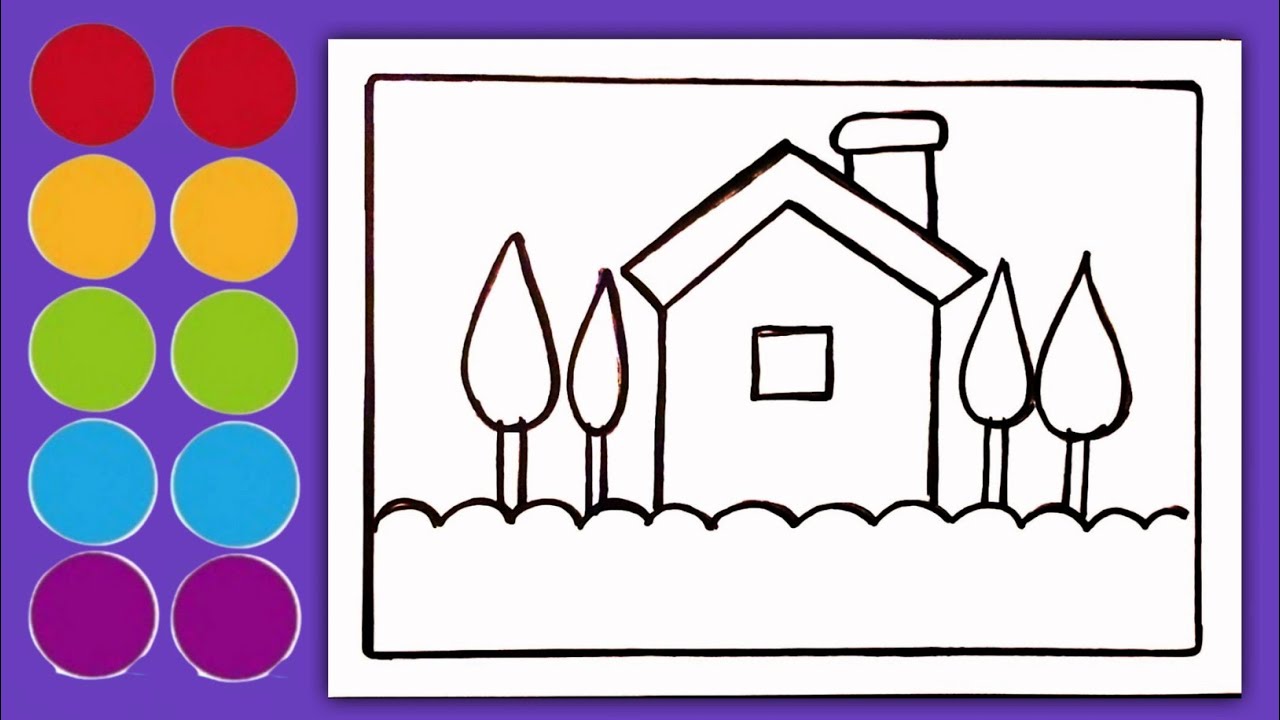 How to Draw a House of scenery | Easy Drawing tutorial | My House Art ...
