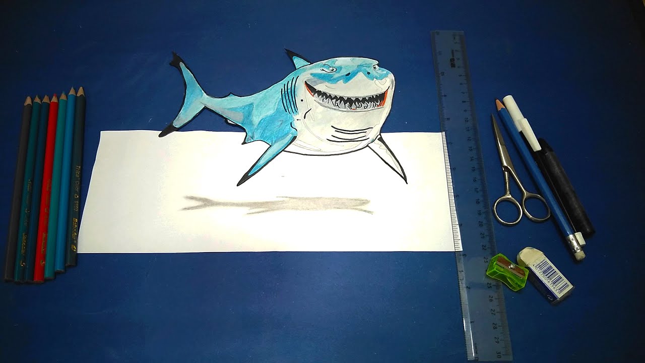 How to draw Bruce The Great White Shark - YouTube