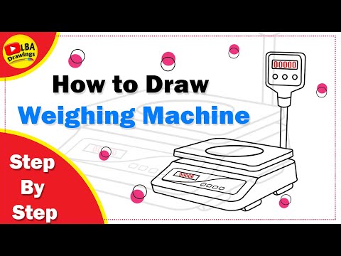 How to draw Weighing Machine | Weighing Machine Drawing @LBA Drawings ...