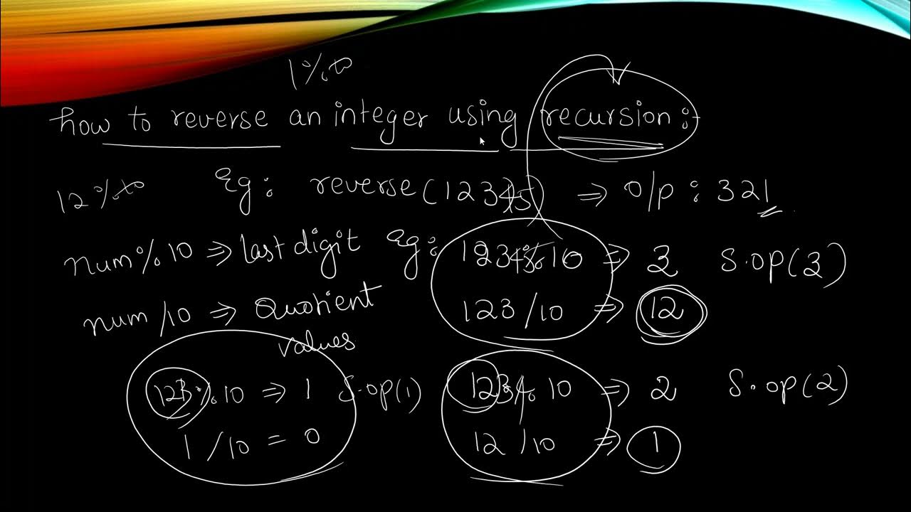 #25 Reverse an Integer Using Recursion in Java (Tamil) - YouTube