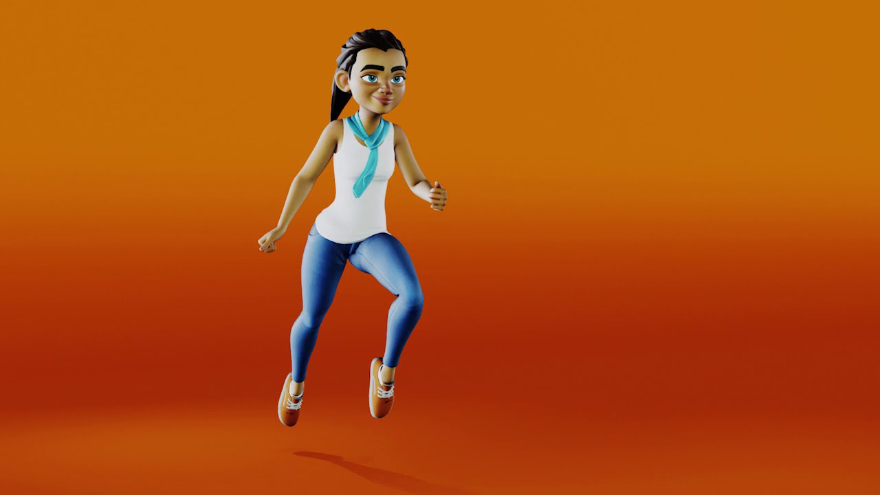 Female run cycle 2 - YouTube