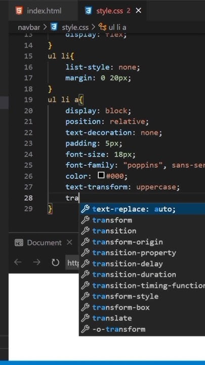 Hover Effect In Navbar HTML & CSS #programming #html #css #short - YouTube