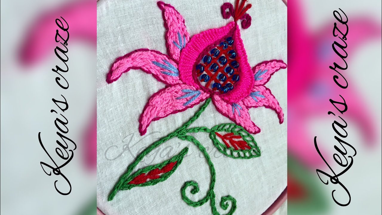 Tutorial no-57 / Flower hand embroidery | Italian knot stitch | Keya's ...