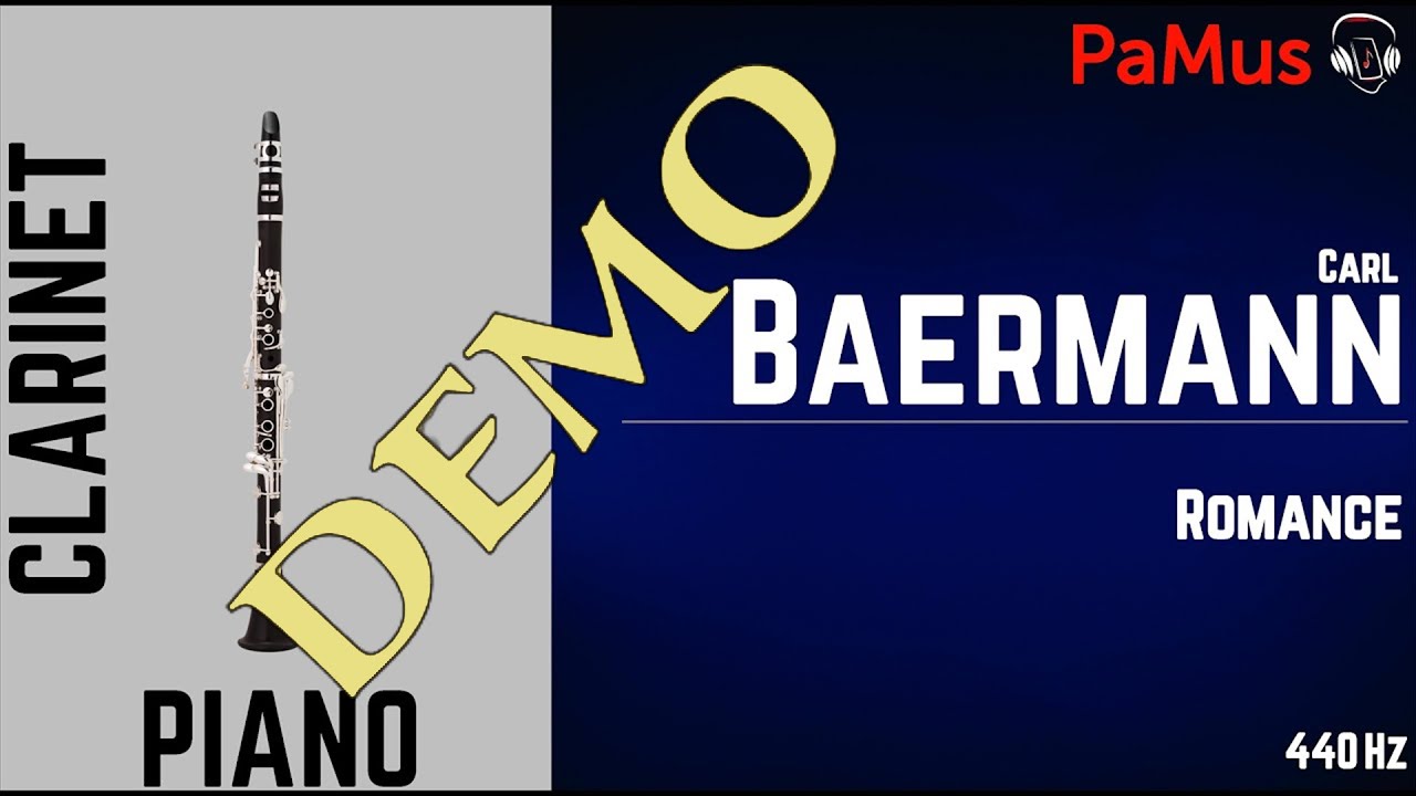 Carl Baermann: Romance for Clarinet - piano accompaniment - YouTube