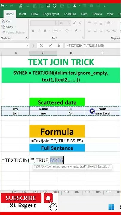 How to Use TextJoin Function in Excel? | XL Expert | - YouTube