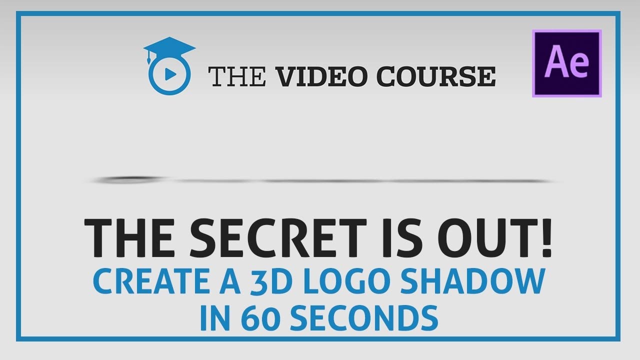 Add a 3D Logo Shadow in After Effects in 60 Seconds - FREE DOWNLOAD ...