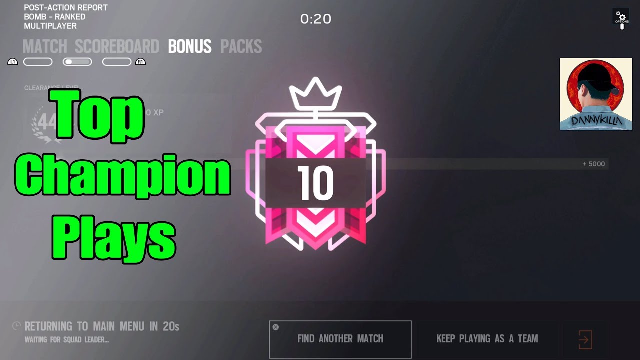 TOP Champion plays: Ps4 Champion - Ranked HighLights - Rainbow Six ...