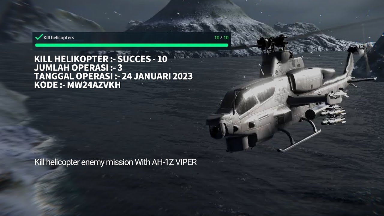 Kill Helicopter Enemy Mission With AH-1Z VIPER - Modern Warships - YouTube