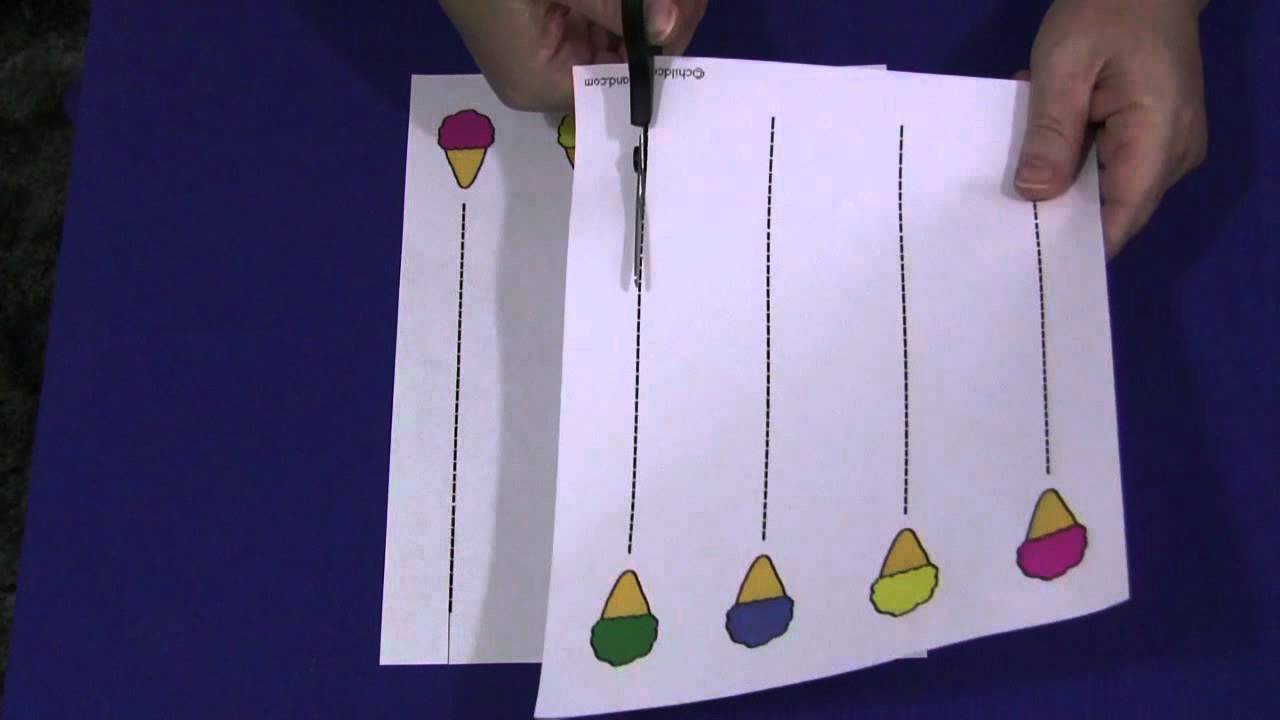 Ice Cream Cone Scissor Skills - YouTube