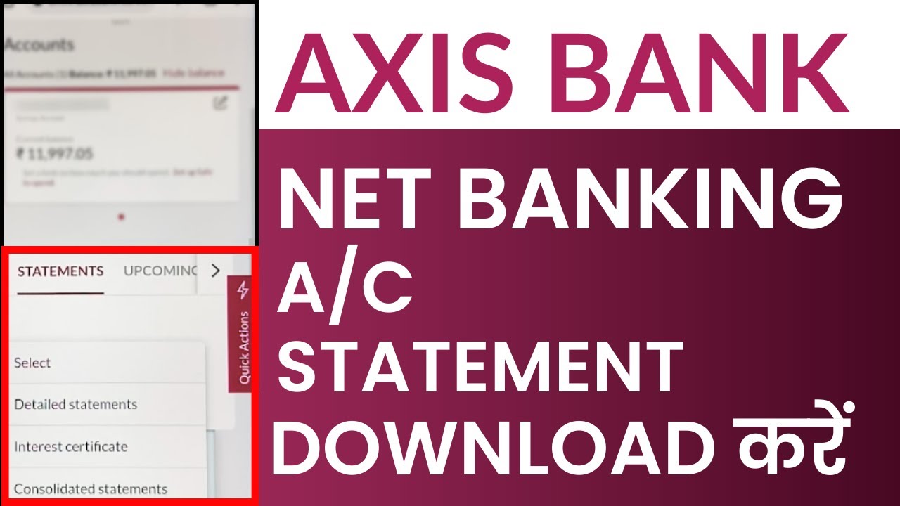 Axis Bank Statement Online कैसे Download करें | How to Download ...