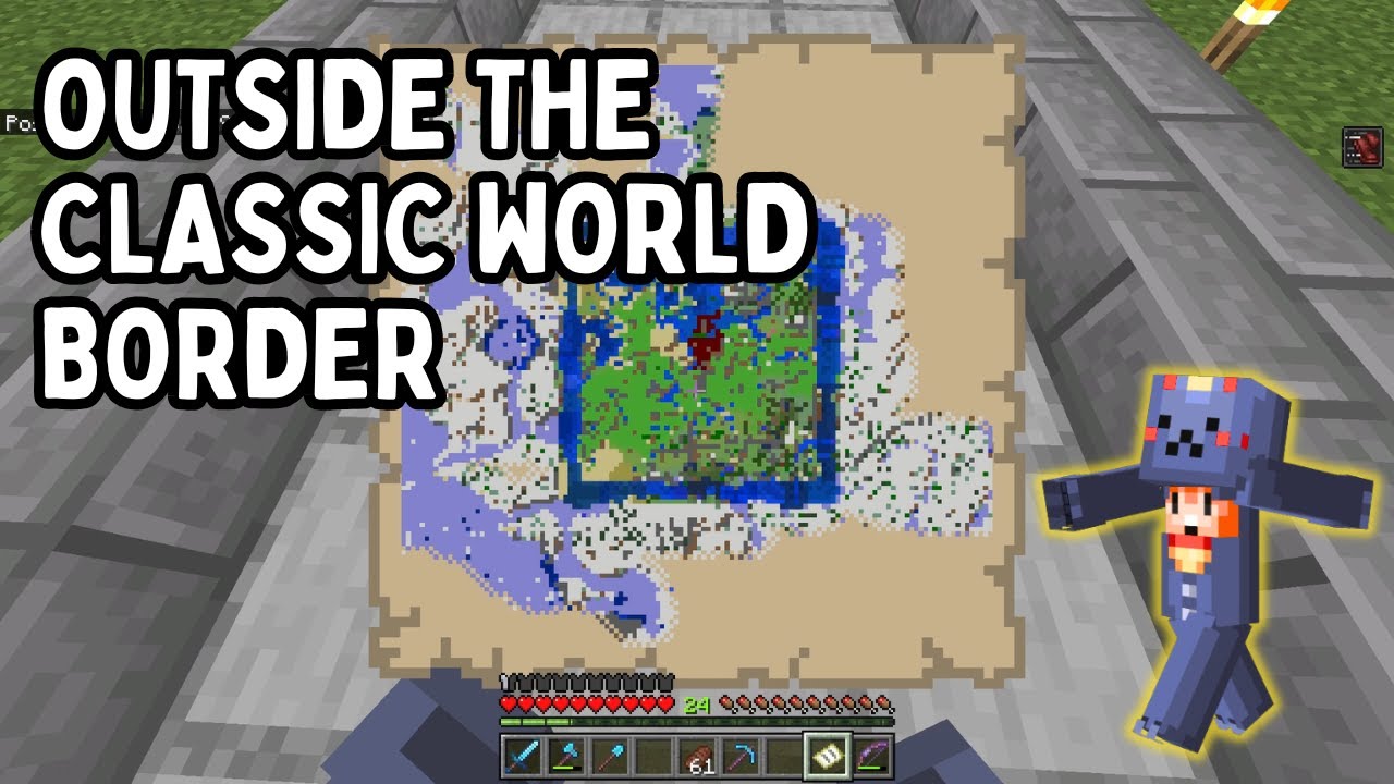 Exploring outside the classic world border (Bedrock 77) - YouTube