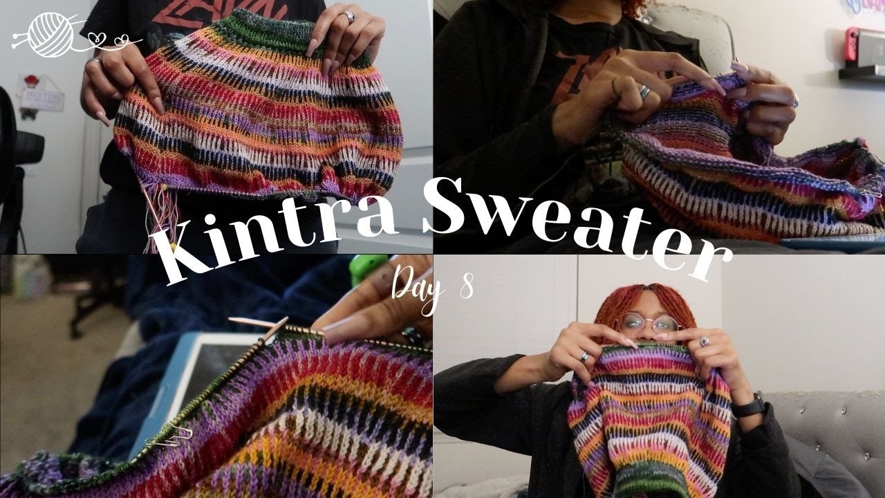 day 8 | starting to knit the german short rows of the kintra sweater ...