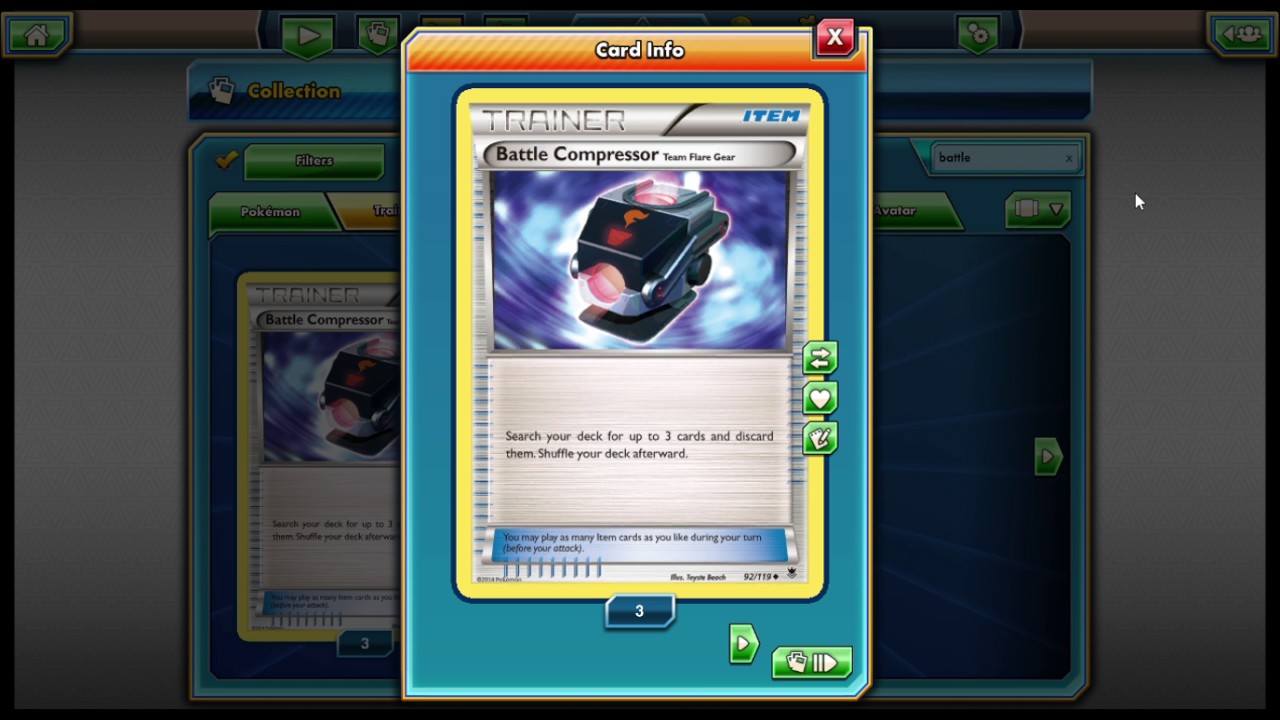 Pokemon TCGO - Battle Compressor - YouTube