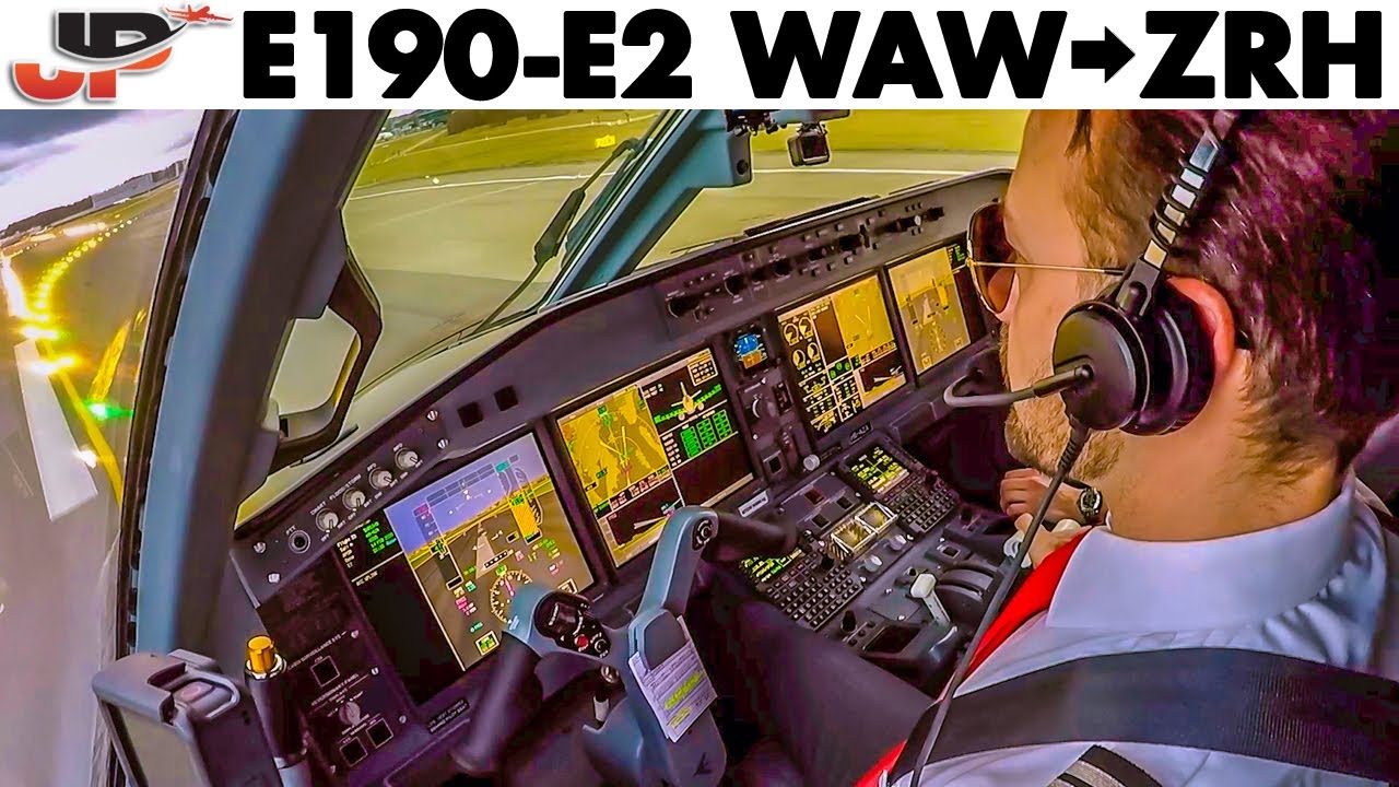 Warsaw to Zurich in Cockpit of the new Helvetic Embraer E190-E2 - YouTube