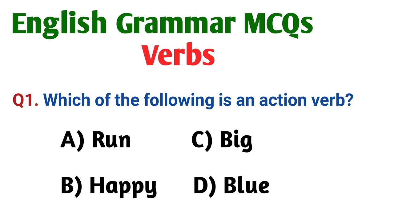 English Grammar MCQs - Verbs| English Quiz for Different Test | English ...