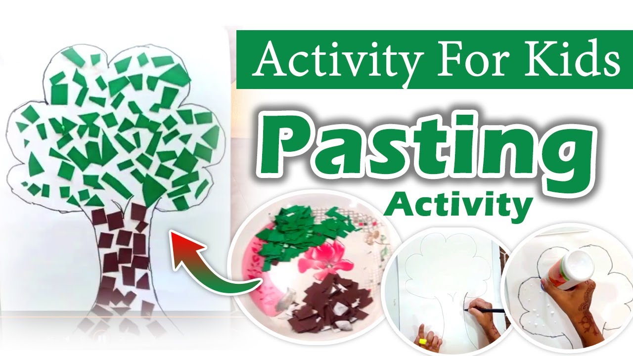 Paper tearing and pasting activity for kids / Tree making # ...