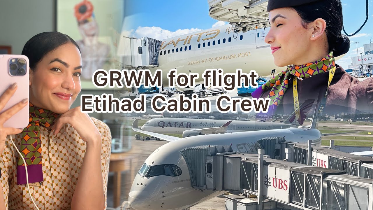 Get ready with me for flight | Etihad Cabin crew makeup - YouTube