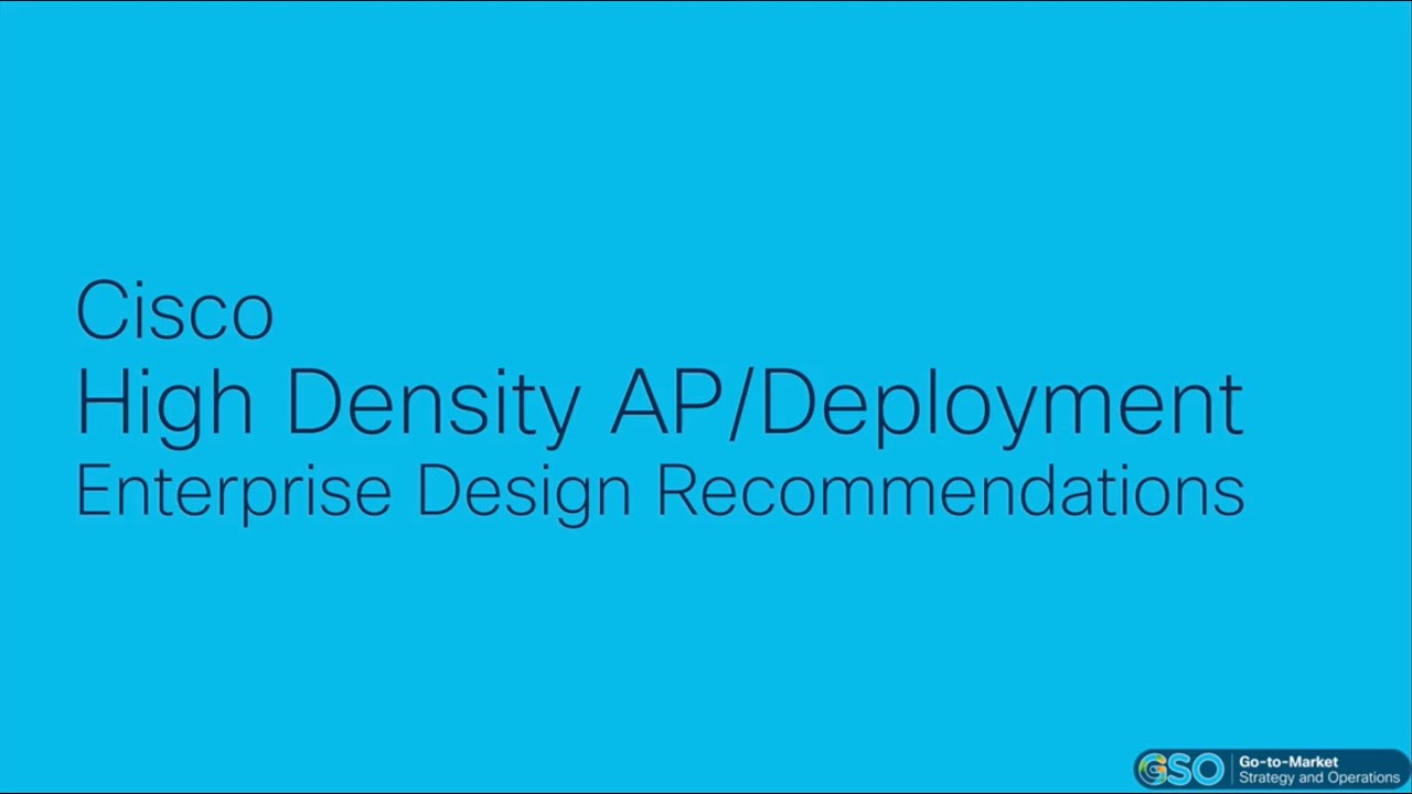 Cisco High Density Wireless Design - YouTube