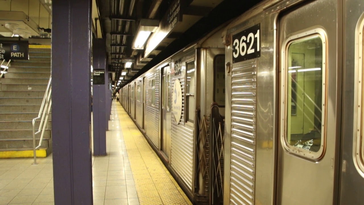 MTA NYC subway C train leaving Chambers St - YouTube