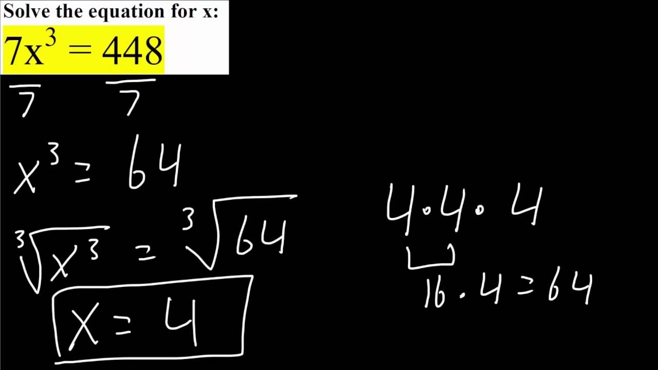 Alg2: Solve Equations Using nth Roots (Step by Step) - YouTube