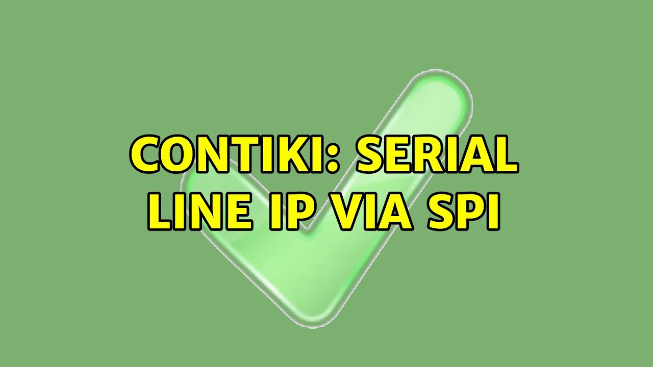 Contiki: Serial Line IP via SPI - YouTube