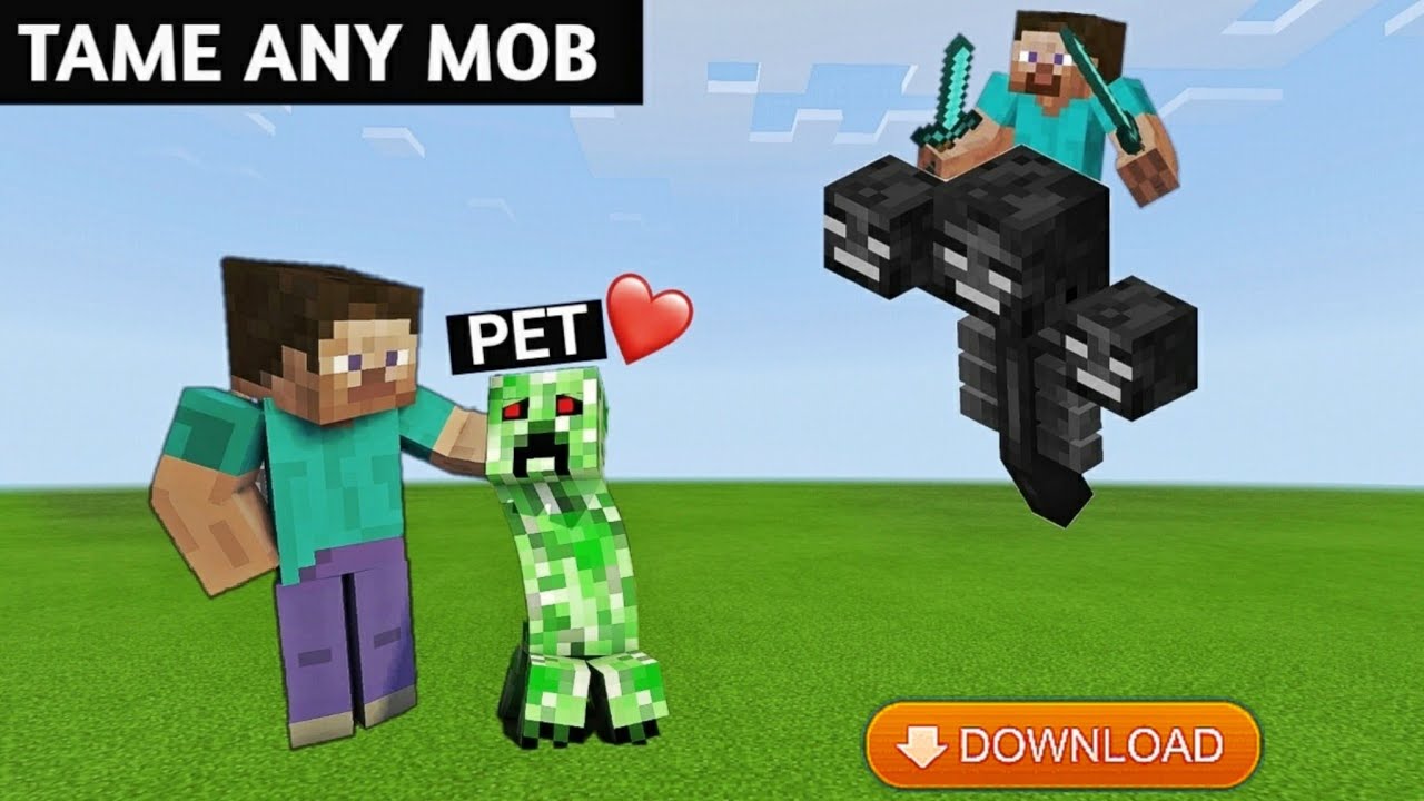Tame Any Mobs In Minecraft Pe | Tameable mobs in minecraft - YouTube