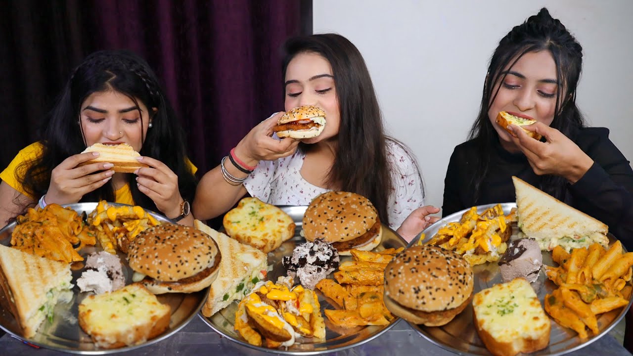 Burger, Sandwich, Pasta, Chocolate, Garlic Bread and Cheesy French ...