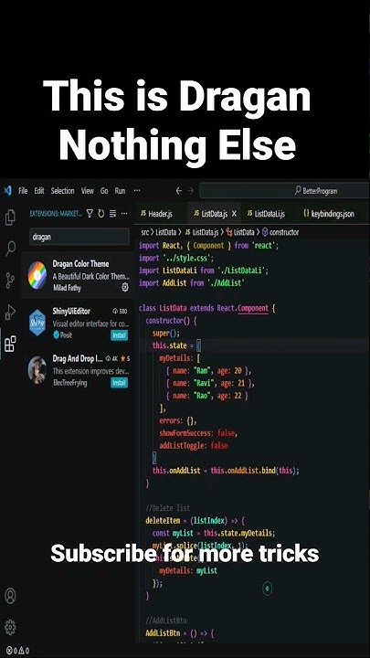 Dragan Color Theme VS Code #short #shorts #javascript #react #developer #interview - YouTube
